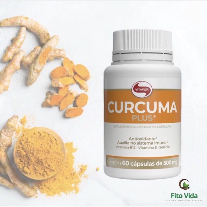 Curcuma Plus Vitafor - 30 cápsulas 500 mg | Shopee Brasil