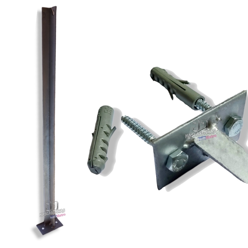 Poste Galvanizado para concertina 30cm + paraf - 4 unid. | Shopee Brasil