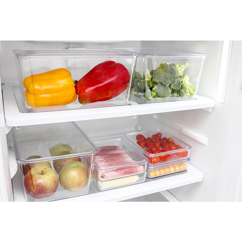 Organize Pequeno Pote Cristal Guardar Comida Frios Ovos Alface | Shopee ...
