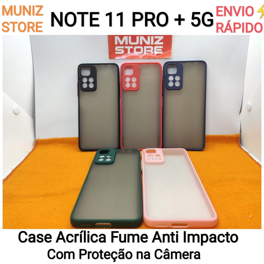 Capa Redmi Note 11 Pro + 5G/Xiaomi 11i Case Acrílica Fume Capinha Anti ...