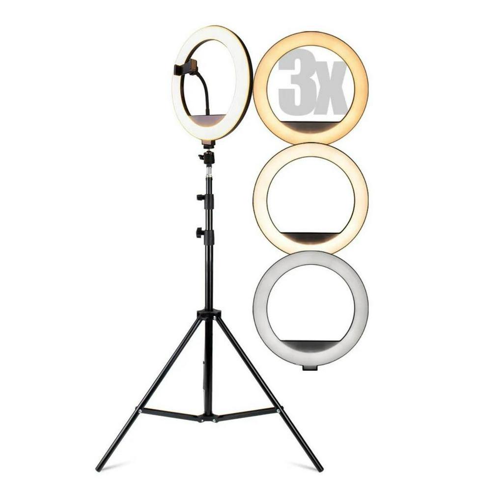 Ring Light 12 Polegadas Iluminador Led Filmagem Com Tripé | Shopee Brasil