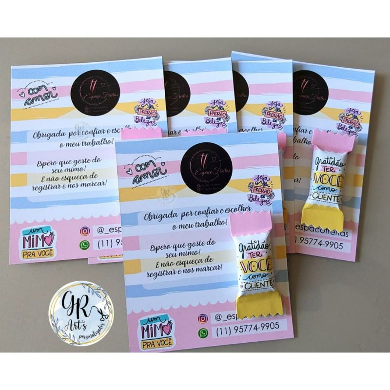 Cartão Com Balinhas Personalizada - Mimo/Brinde Para Clientes | Shopee ...