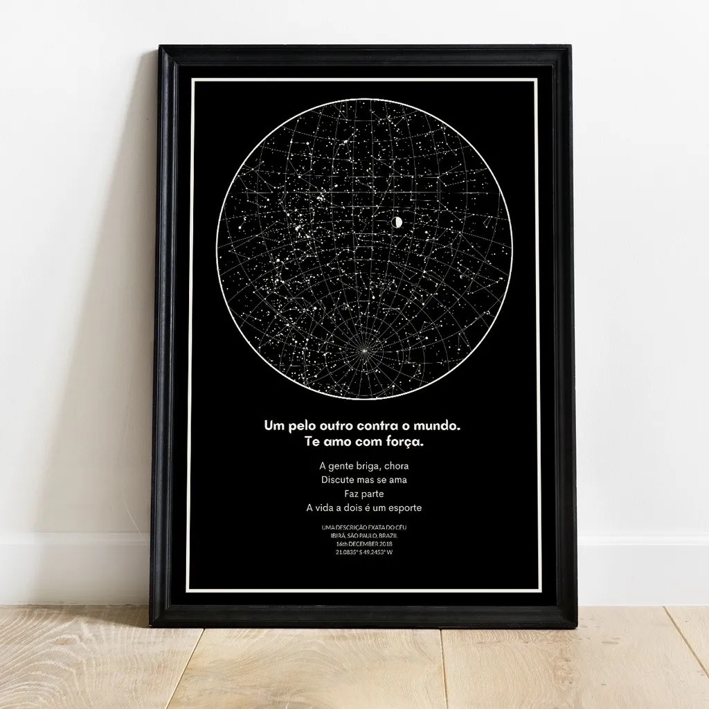 Quadro Mapa Das Estrelas Céu No Dia Moldurado | Shopee Brasil