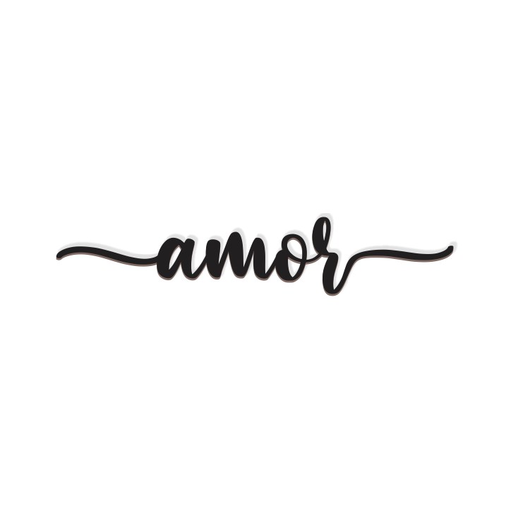 Amor Lettering 43x8cm em Madeira MDF Apliques de Parede PREMIUM ...