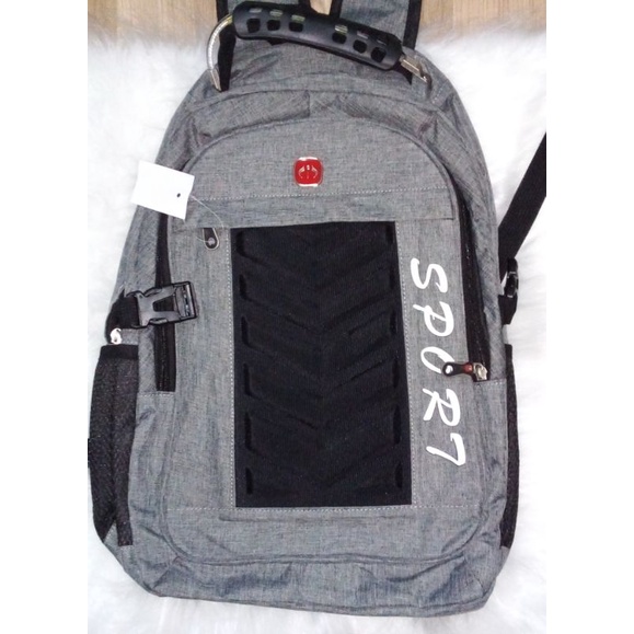 Mochila Notebook Spor7 Cinza C/ Preto Entrada Usb Fone Nfe | Shopee Brasil