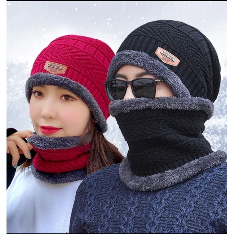 Touca com Cachecol Tamanho Unico. Ideal para crianças e Adultos. 2 ...