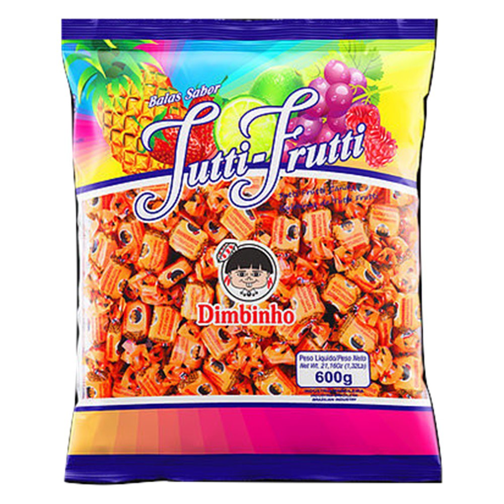 Bala Mastigável Tutti-Frutti 600g - Dimbinho | Shopee Brasil