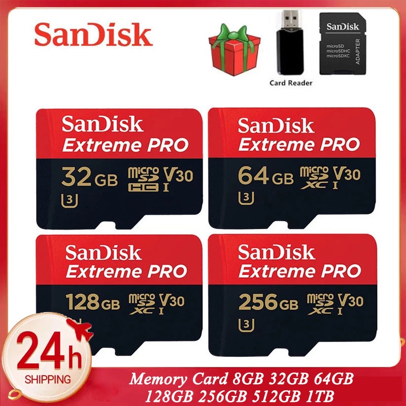 Cartão Sandisk Extreme pro 64GB 128GB 256GB 512GB De Memória 1TB 8GB Gb 64 32GB De Alta ...