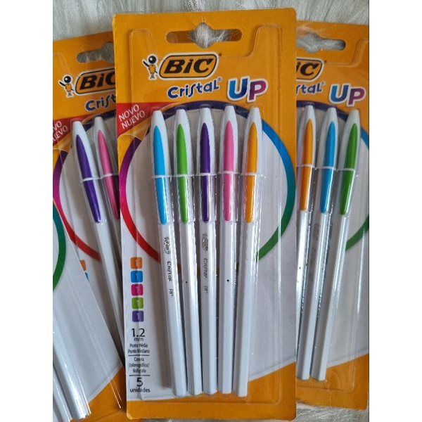 Kit de Caneta Esferográfica Bic Cristal Up 5 Cores 1.2mm / Papelaria ...