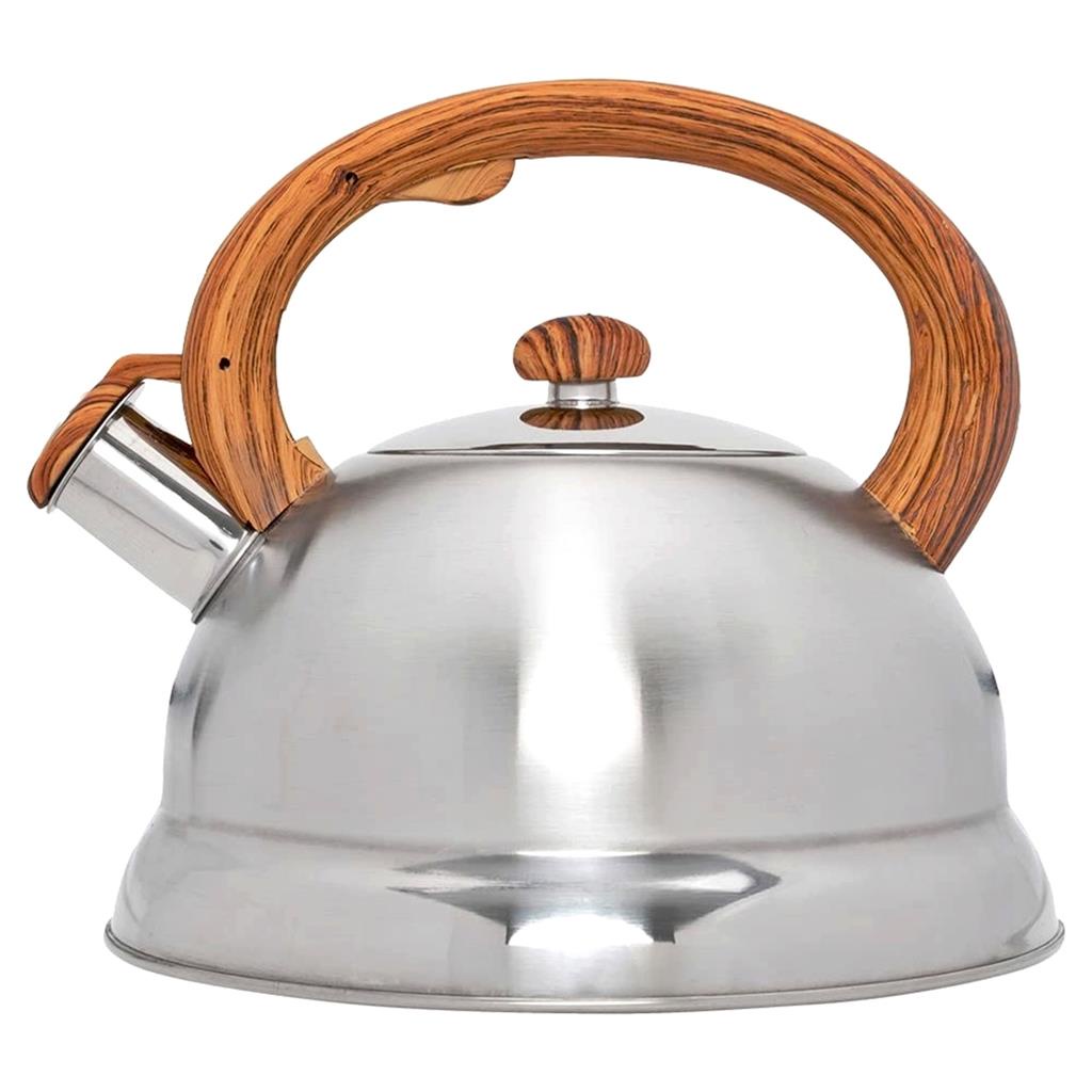 Chaleira Inox Alto Brilho 3 Litros Com Apito Cabo Bambu - Mimo Style ...