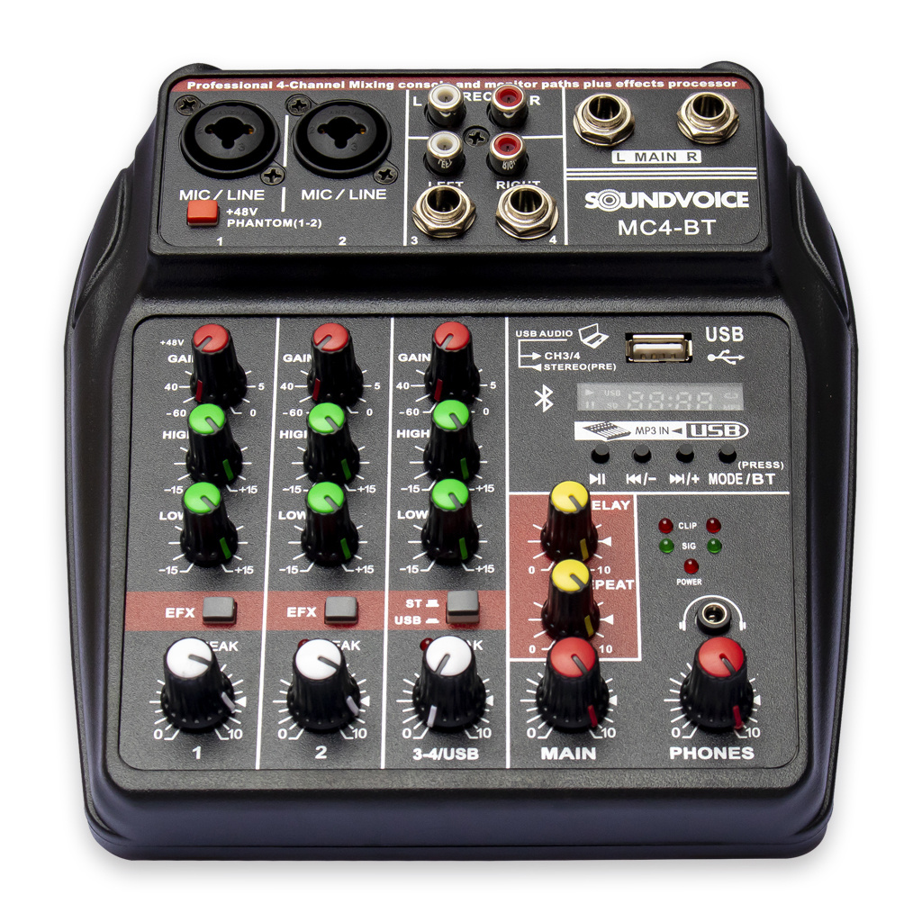 MESA DE SOM SOUNDVOICE MC4 BT | Shopee Brasil