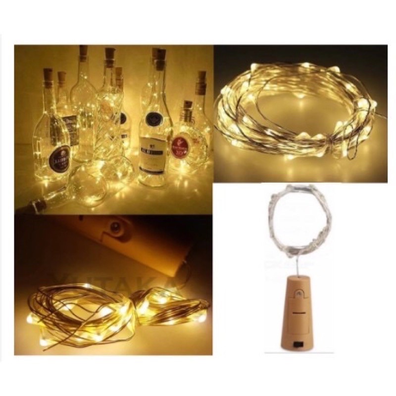Kit 10 Rolha De Led Fio Fada Garrafa 2m 20 Leds | Shopee Brasil