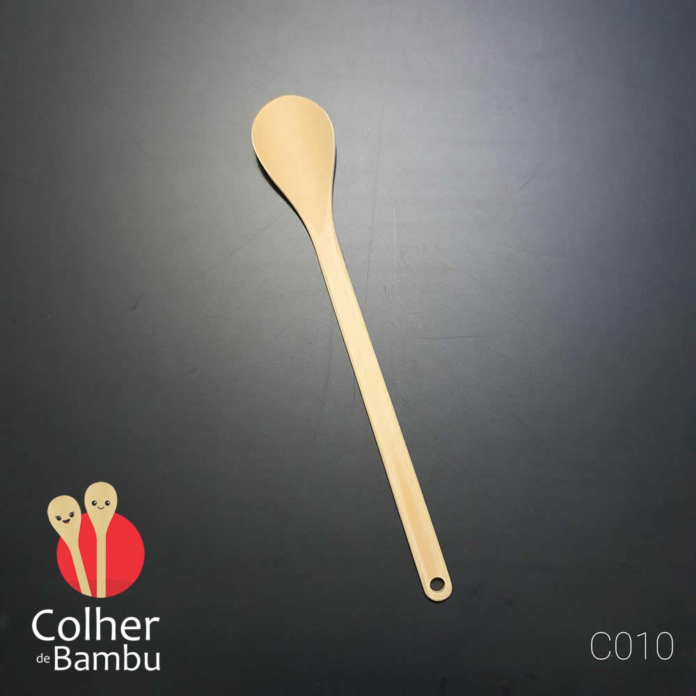 Colher de Bambu Fabricação Artesanal no Brasil - 34,0 cm - Utensílio de ...
