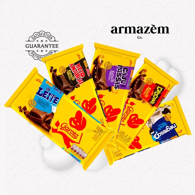 kit 4 unid. Barras de Chocolate Garoto Todos os Sabores | Shopee Brasil