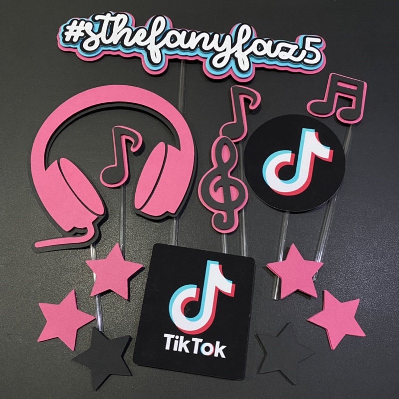 Topper de bolo Tik Tok - Topo luxo | Shopee Brasil