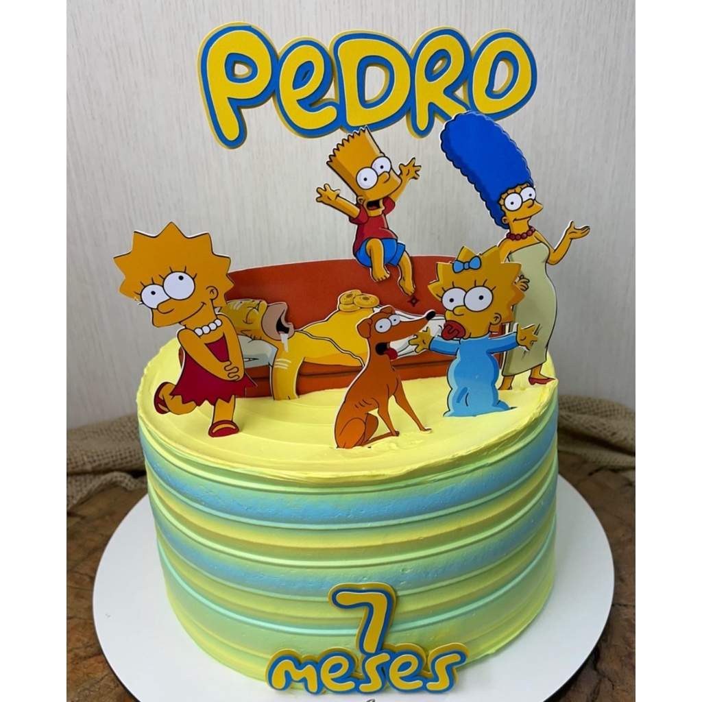 Topo De Bolo Simpsons Topper personalizado | Shopee Brasil