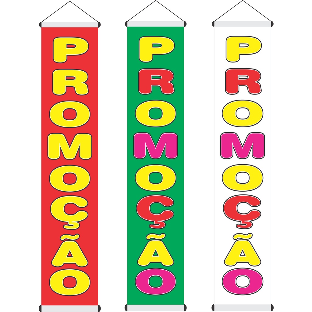 Banner Pronto 25,0 cm x 1,25 m, Banner Vertical Promoção, Ref. 82 ...
