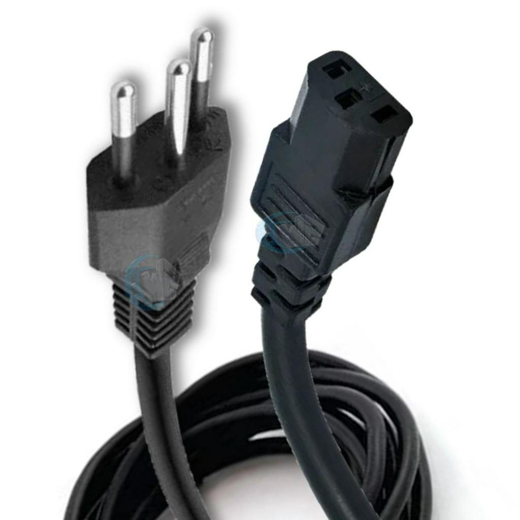 Cabo de Força Tripolar Padrão 3 Pinos - AC 3.75mm 1 Metro | Shopee Brasil