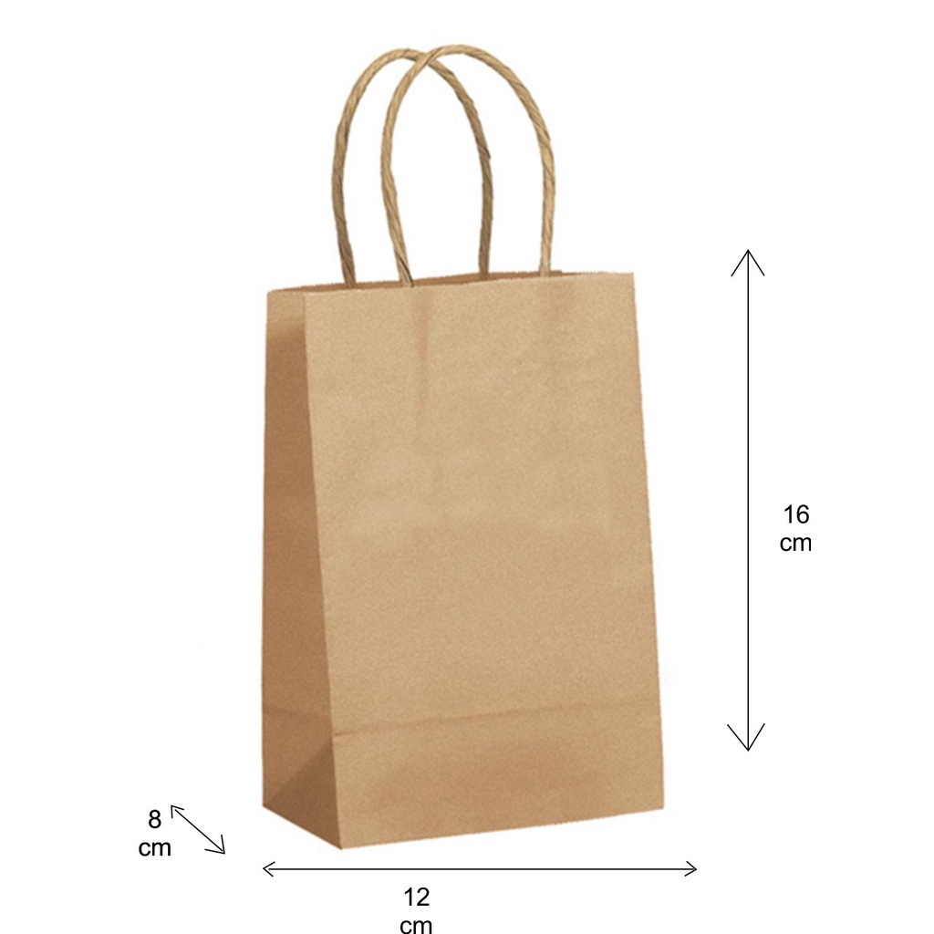 Sacola Kraft 12x08x16 Parda (10 Un) Lembrança,Presente | Shopee Brasil