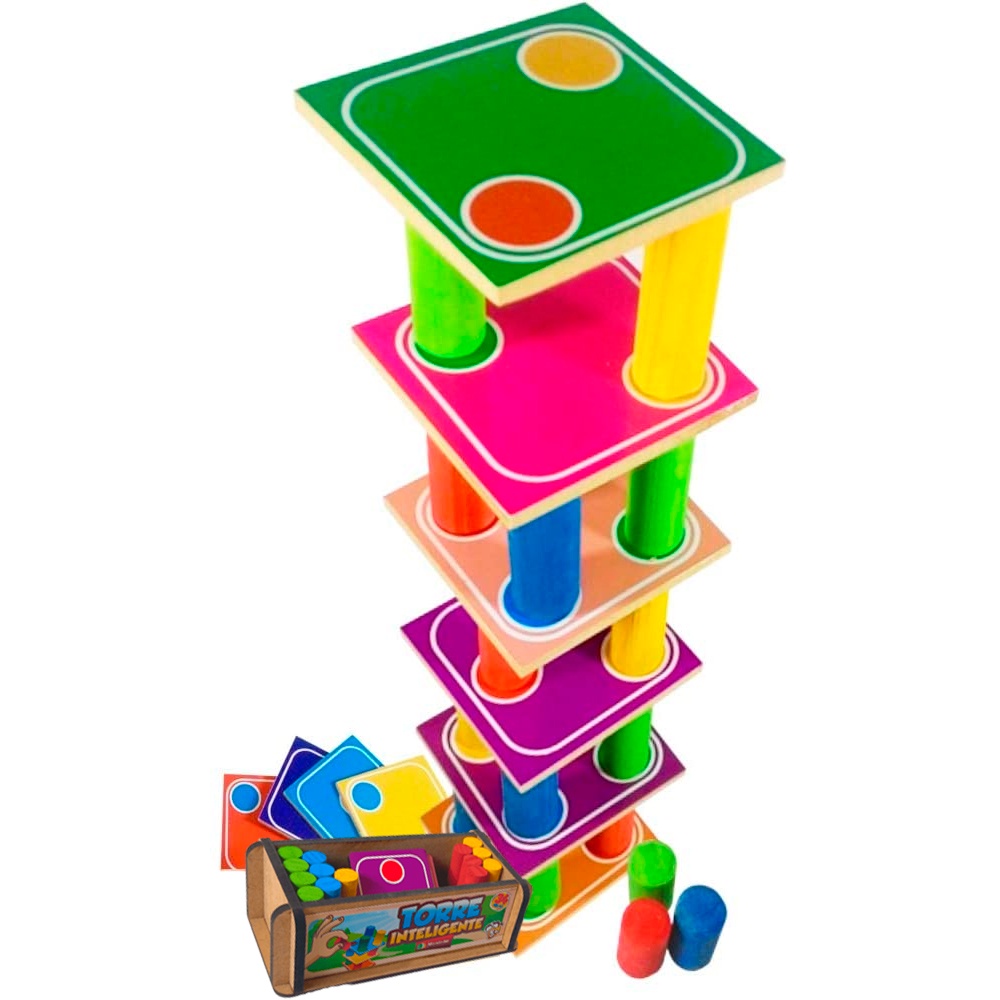 Torre Inteligente Jogo Educativo Brinquedo De Madeira 80122 | Shopee Brasil