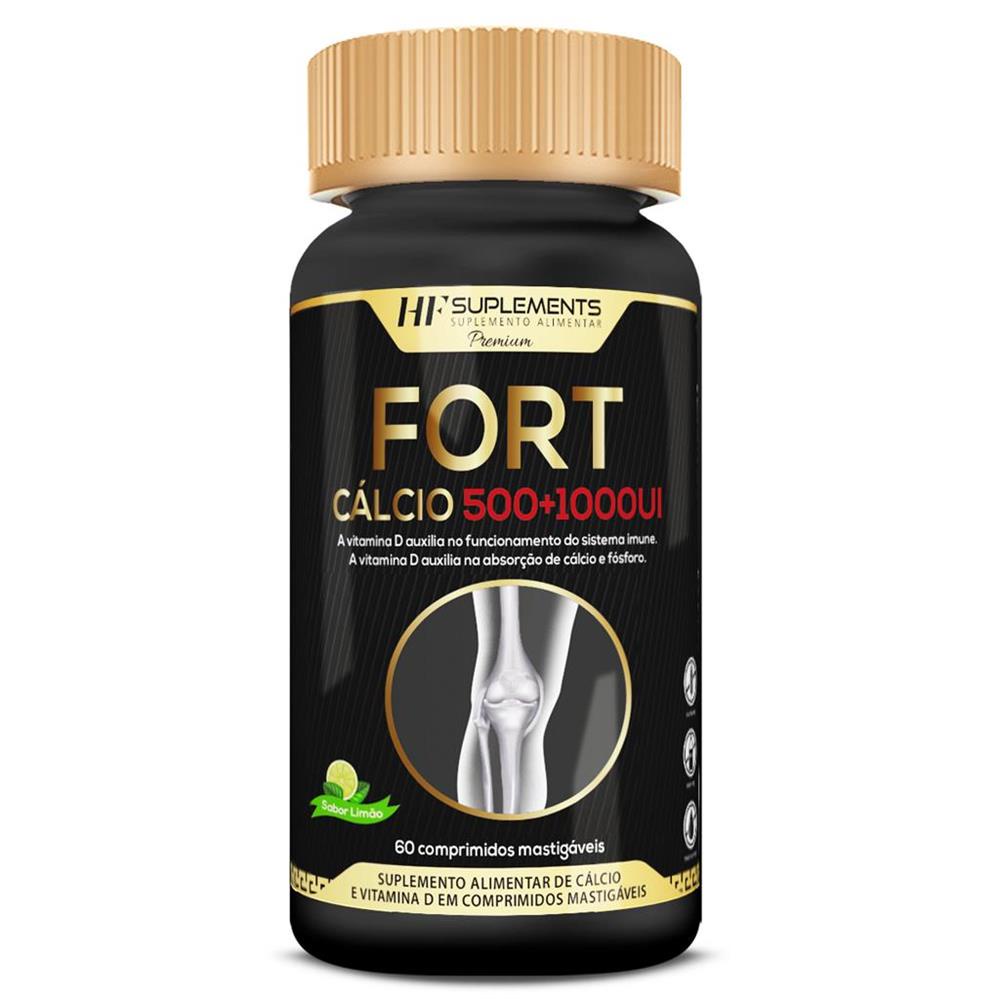Fort Calcio 500 + Vitamina D 1000ui 60 Comps Premium Hf Suplements ...
