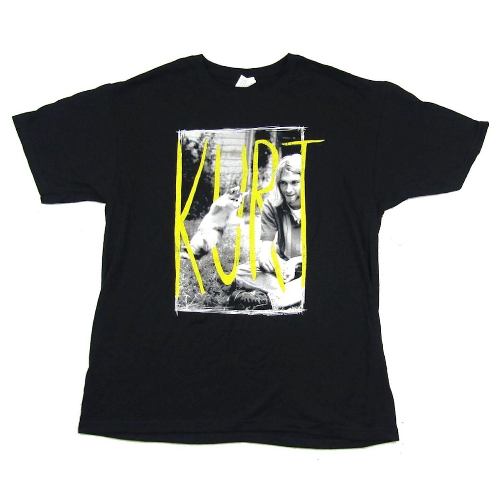 Camiseta Nirvana Kitty Cat Kurt Cobain Black New Band Merch | Shopee Brasil