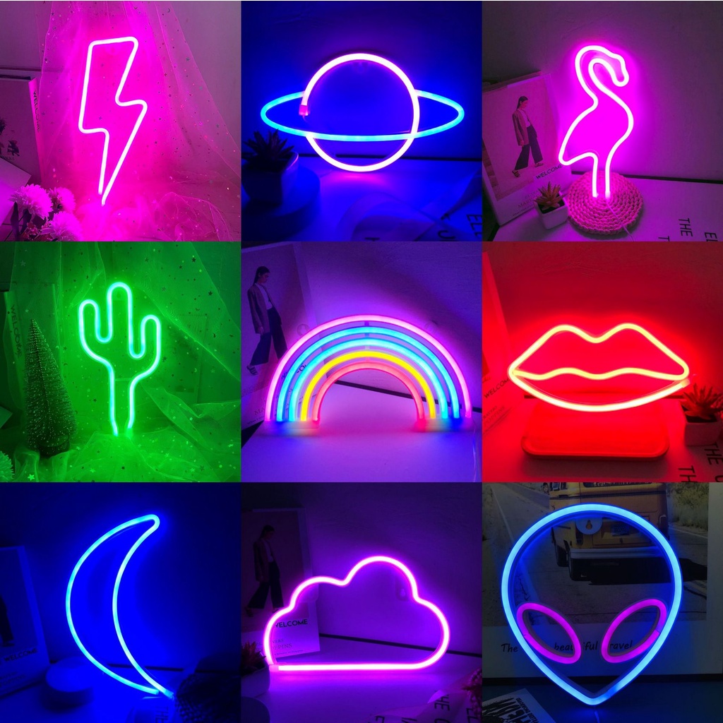 Luzes De Neon LED Hello Alien Planet Luz Sinal Romântico Ambinete ...
