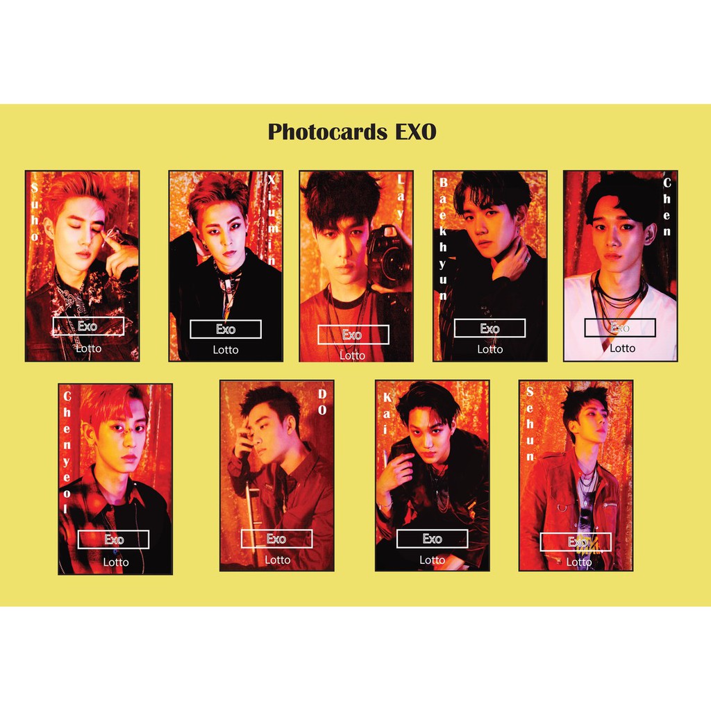 Photocards Exo - Photoshoot de Lotto | Shopee Brasil