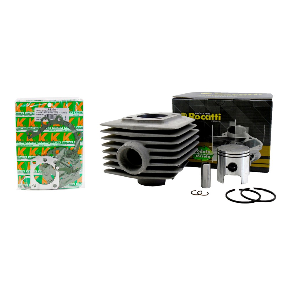 Kit Cilindro Mobilete Bikelete Caloi 75cc + Jogo De Junta Completo ...