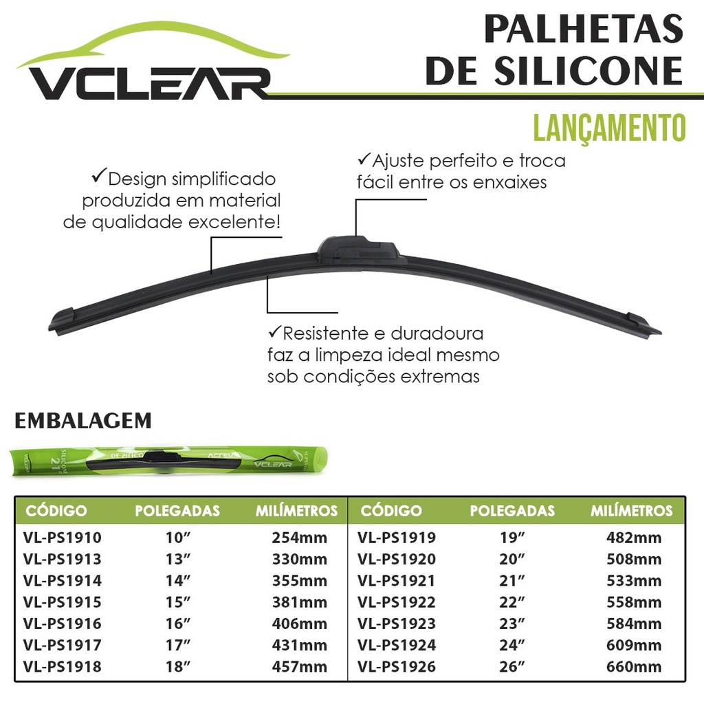 Palheta Silicone Limpador Parabrisa Universal Resistente | Shopee Brasil