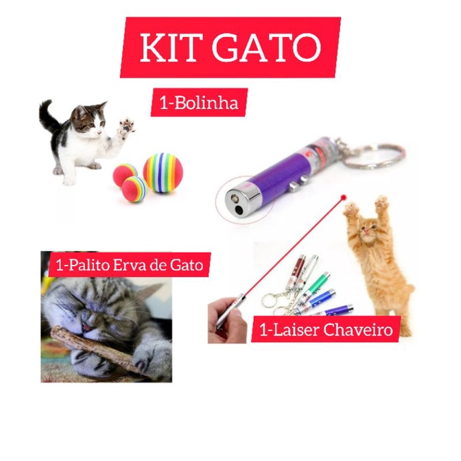 Kit Gato Brinquedos para deixa seu Gato Mais Feliz e Brincalhão Três ...