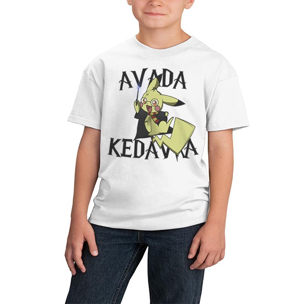 Camiseta Infantil Algodao Pikachu Anime Animes Harry Potter Avadra ...