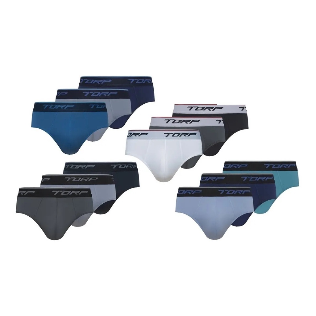 Cueca Torp 7015 Slip Microfibra Cores Kit Com 12 Cuecas | Shopee Brasil