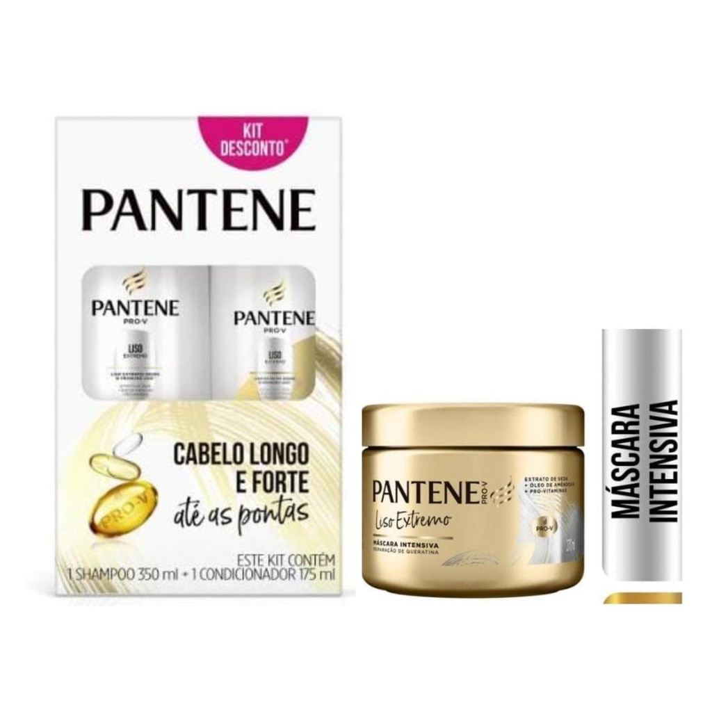 Kit Pantene Liso Extremo Shampoo E Condicionador Mascara | Shopee Brasil