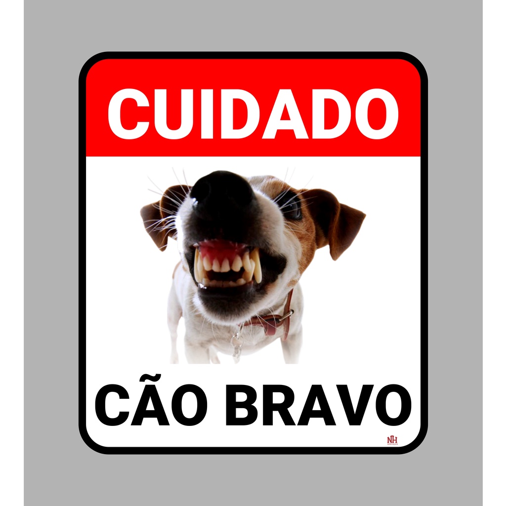 placa de cuidado com o cão | Shopee Brasil