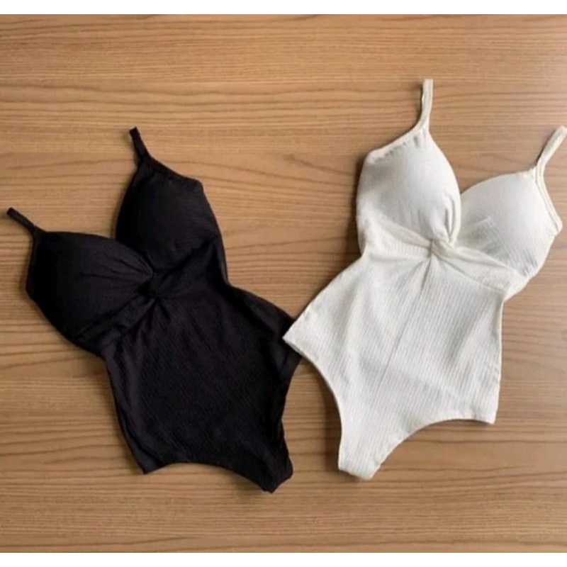 Body canelado de alcinha com nó e bojo | Shopee Brasil