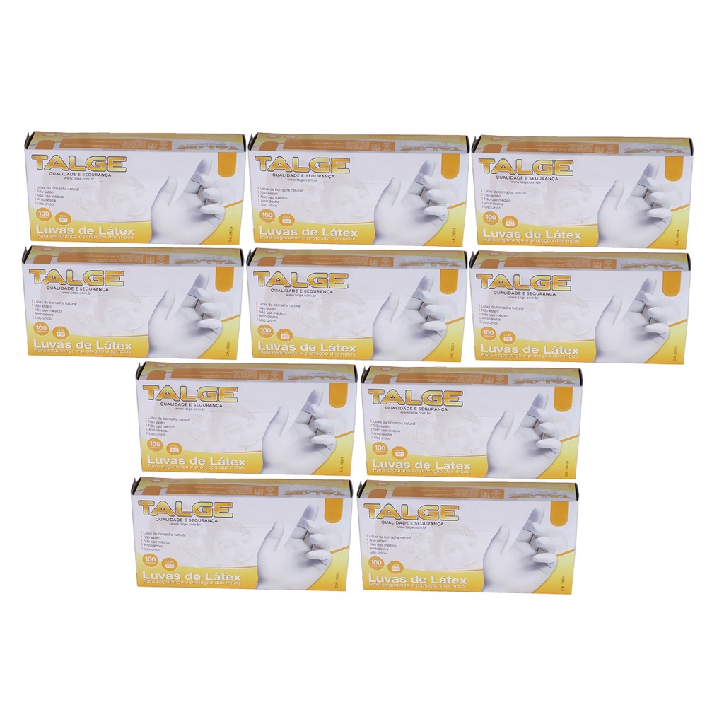Kit Luva de Latex PP talcada Talge cartucho com 1000 un | Shopee Brasil