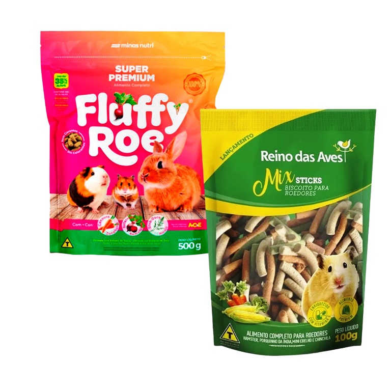 Kit Fluffy Roe 500g + Mix Sticks 100g | Shopee Brasil