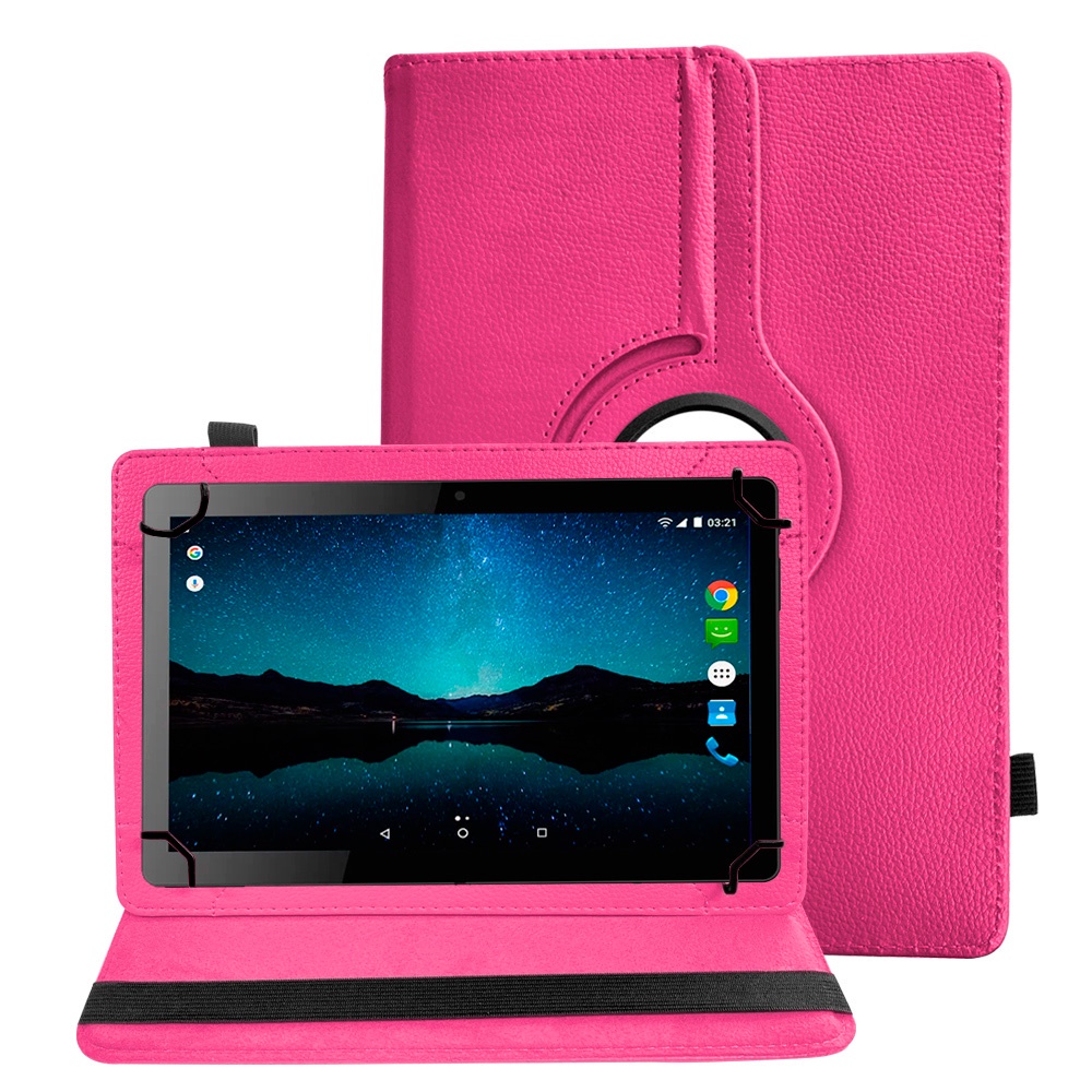 Capa Capinha Tablet Multilaser M10 M10a 3G 4G Tela 10 Polegadas Couro Giratória Inclinável ...