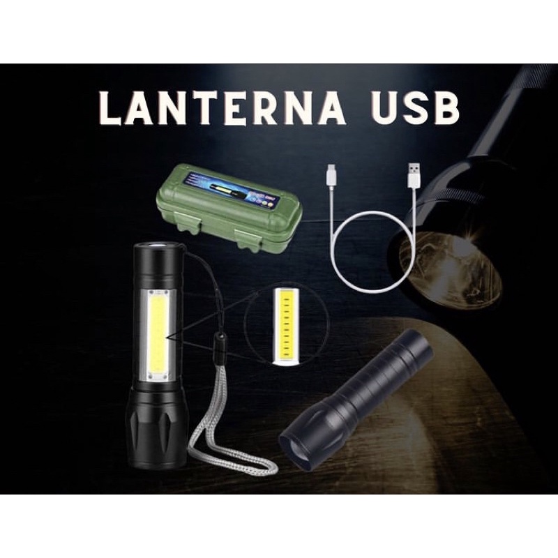 LANTERNA ALTO FOCO USB , LANTERNA LED CARREGAVEL | Shopee Brasil