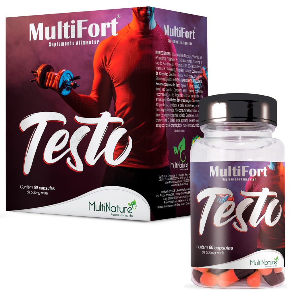 Testo Multifort - Precursor de Testosterona 60 cápsulas MultiNature ...