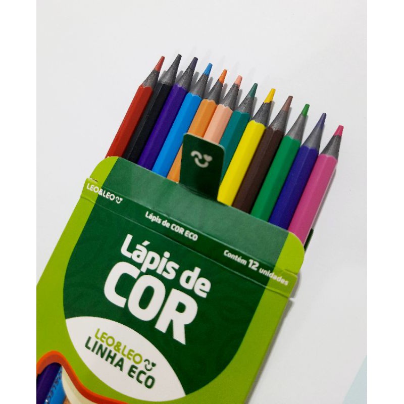 Lapis De Cor 12 Cores Sextavado Flex Leoeleo | Shopee Brasil