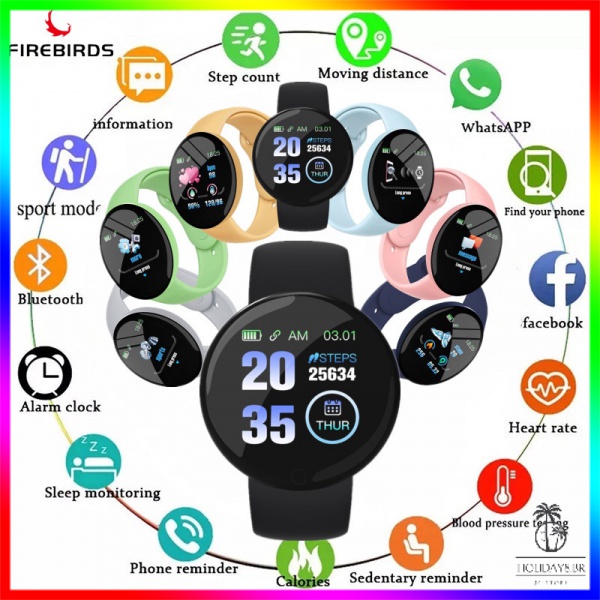 D18 smartwatch À Prova D'água Redondo Bluetooth Com Rastreador fitness ...