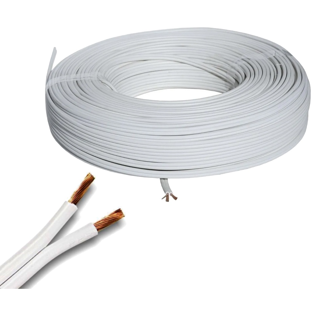 50 Metros Cabo Paralelo Cordão Paralelo Branco Fio para Instalação ...