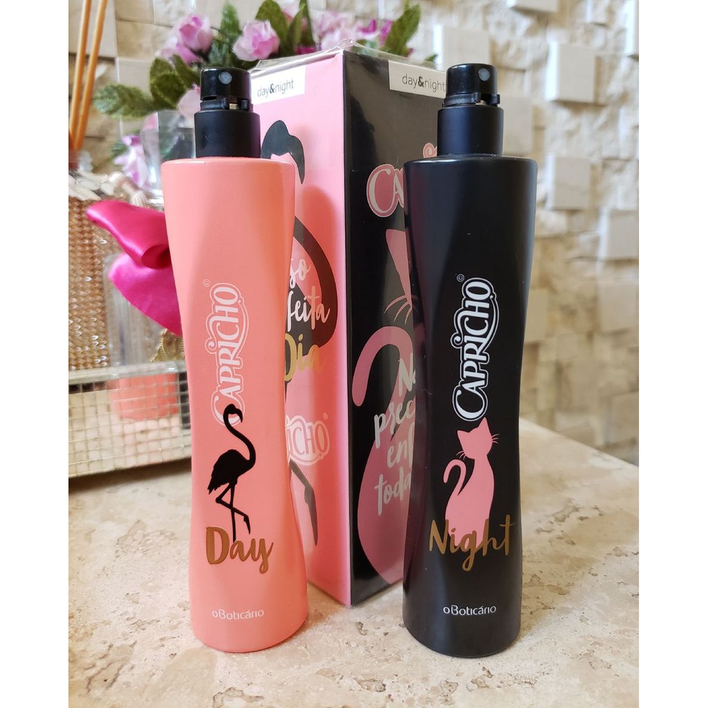 Colônia Capricho dia e noite - Perfume O Boticário | Shopee Brasil
