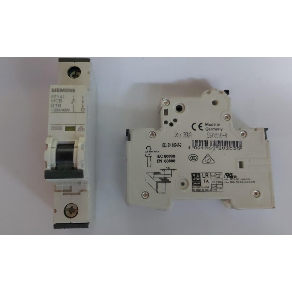 DISJUNTOR MONOPOLAR DIN 5SY41 MCB 1A D10 SIEMENS | Shopee Brasil