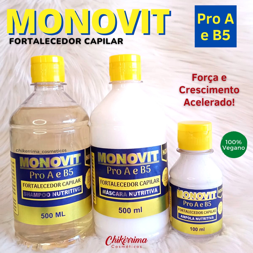Kit Fortalecedor Crescimento Capilar Monovit Tratamento Anti Queda ...