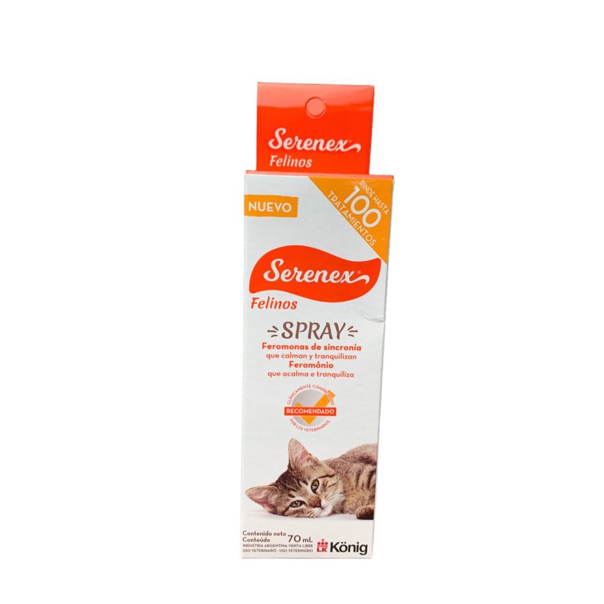 Spray Serenex Gatos 70ml acalma e tranquiliza todas idades | Shopee Brasil