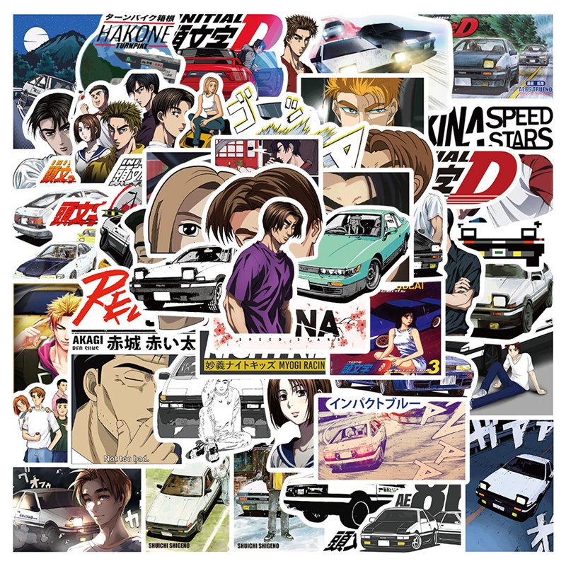 10/50Pcs Initial D Anime Stickers for Laptop Guitar Phone Waterproof ...