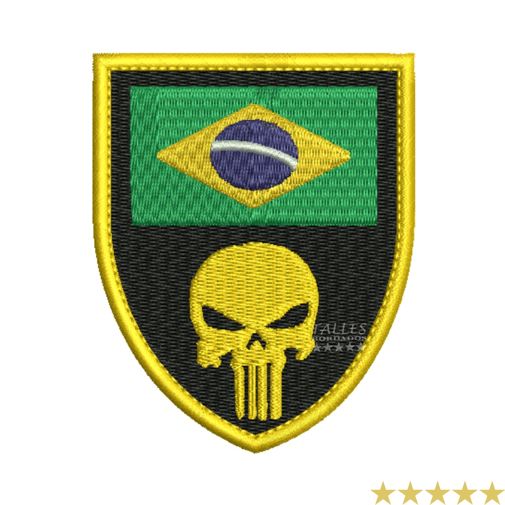 Patch Caveira com Bandeira do Brasil COM ACABAMENTO EM ALTA QUALIDADE PRONTO PARA USO | Shopee ...